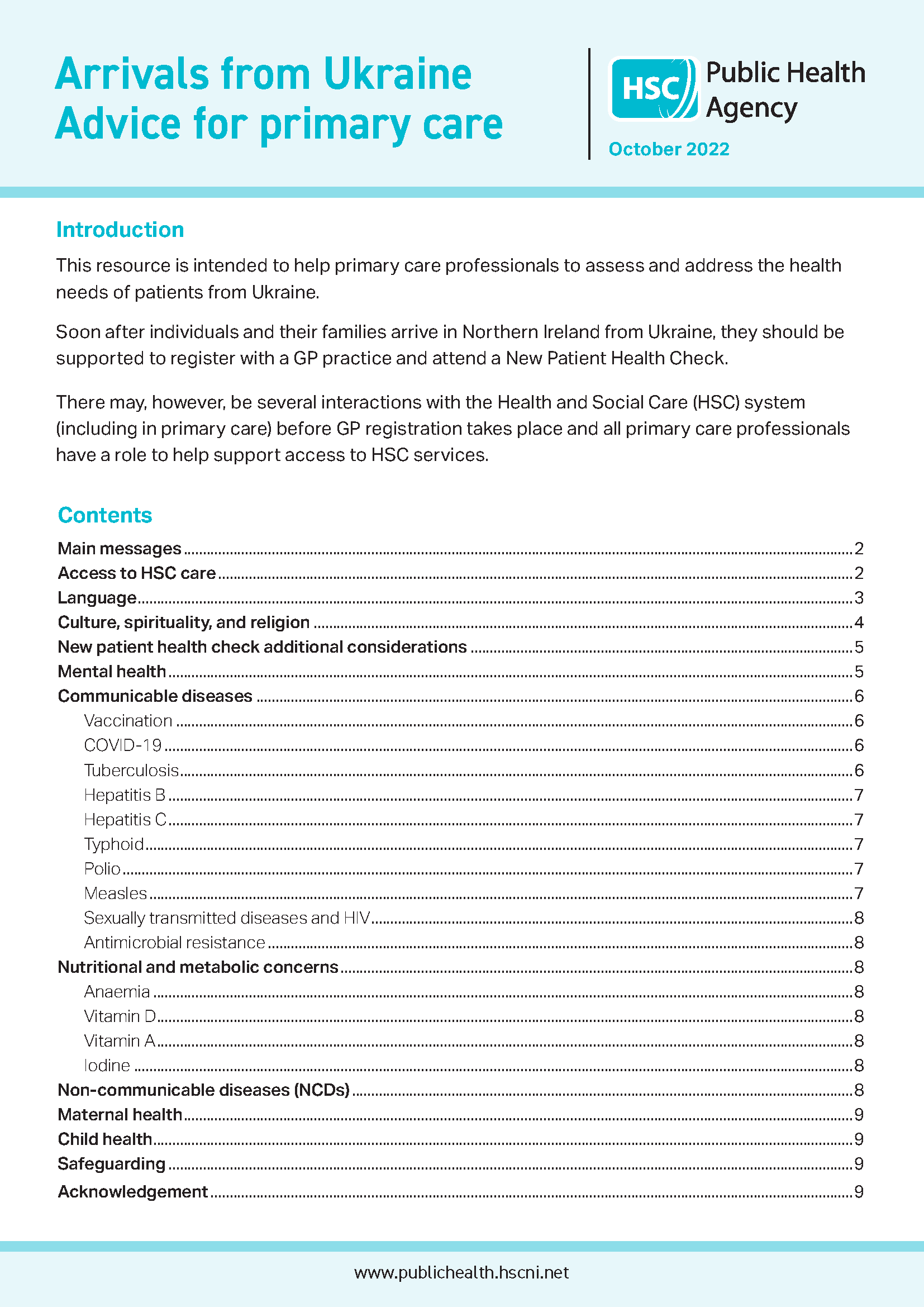 Publications | HSC Public Health Agency